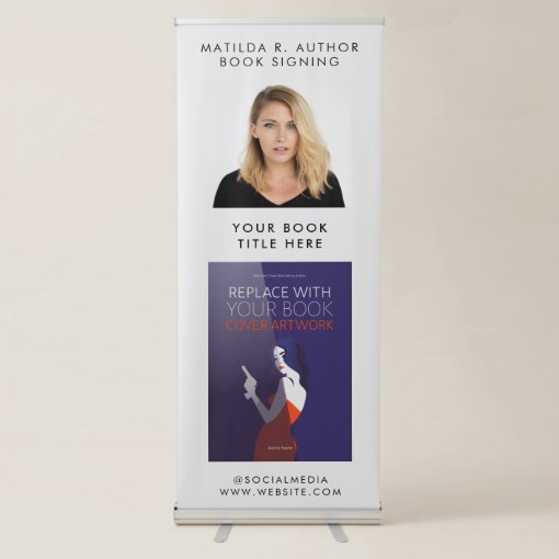 Book Signing | Author Cover Artwork Promotional Retractable Banner | Zazzle