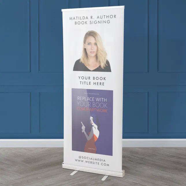 Book Signing | Author Cover Artwork Promotional Retractable Banner | Zazzle