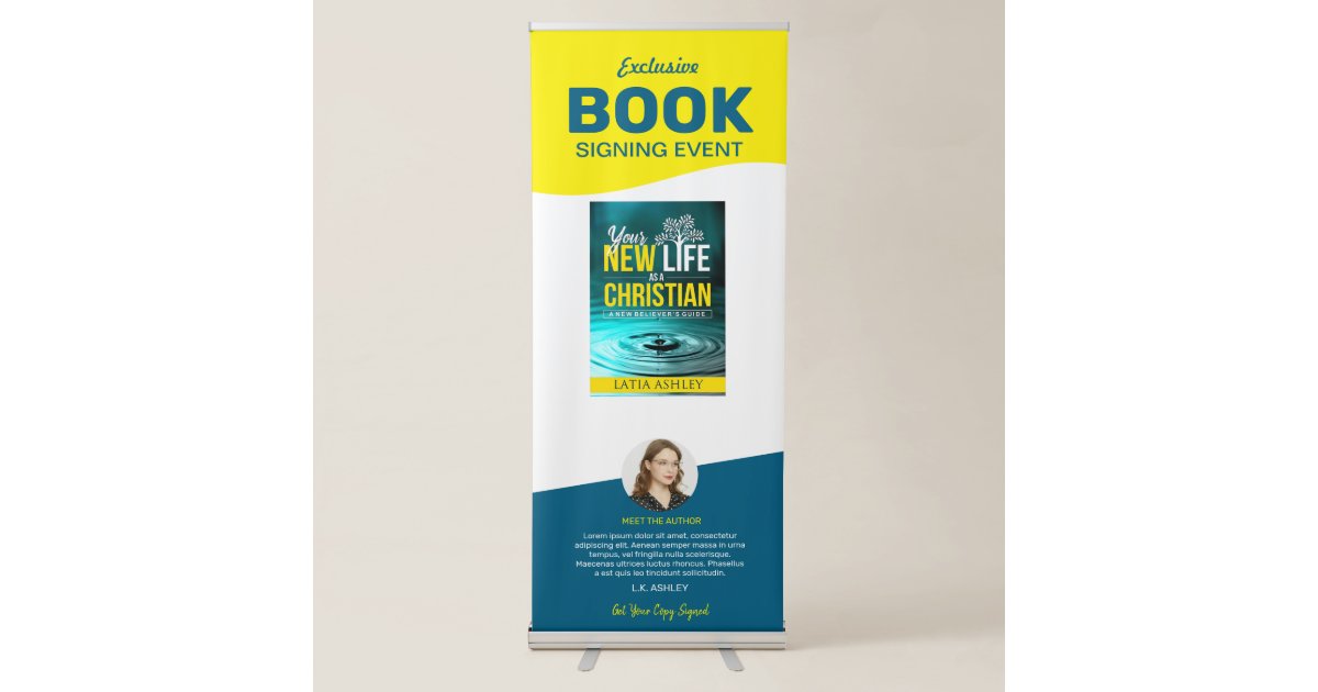Book Signing Event Vertical Retractable Banner | Zazzle