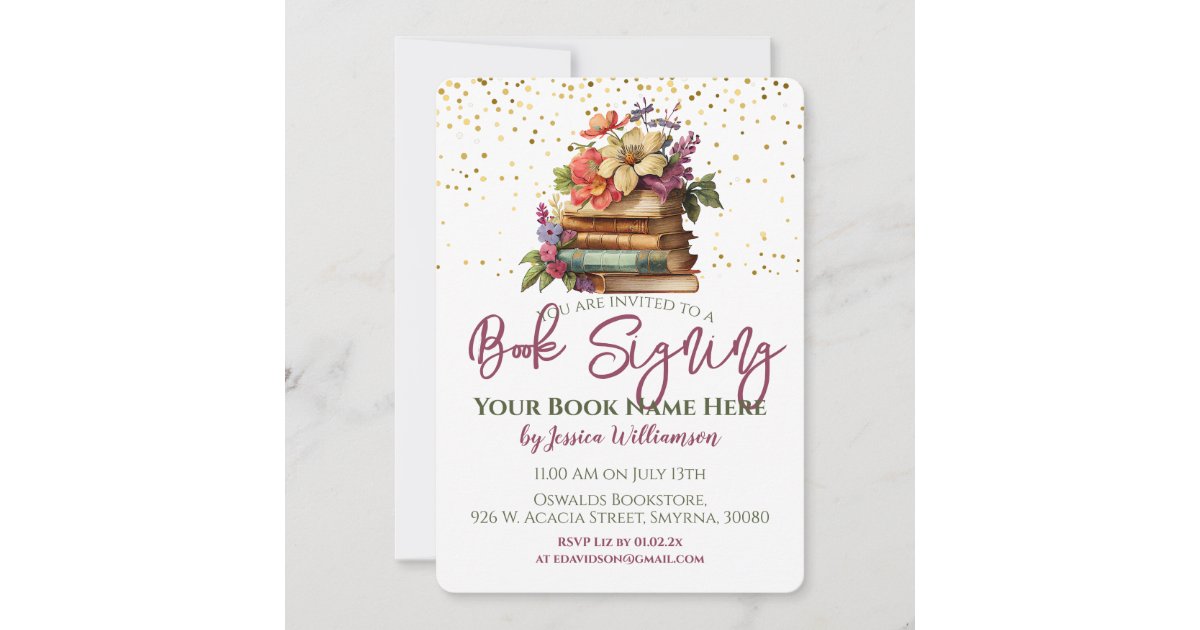 Book Signing Release Launch Party Invitation | Zazzle