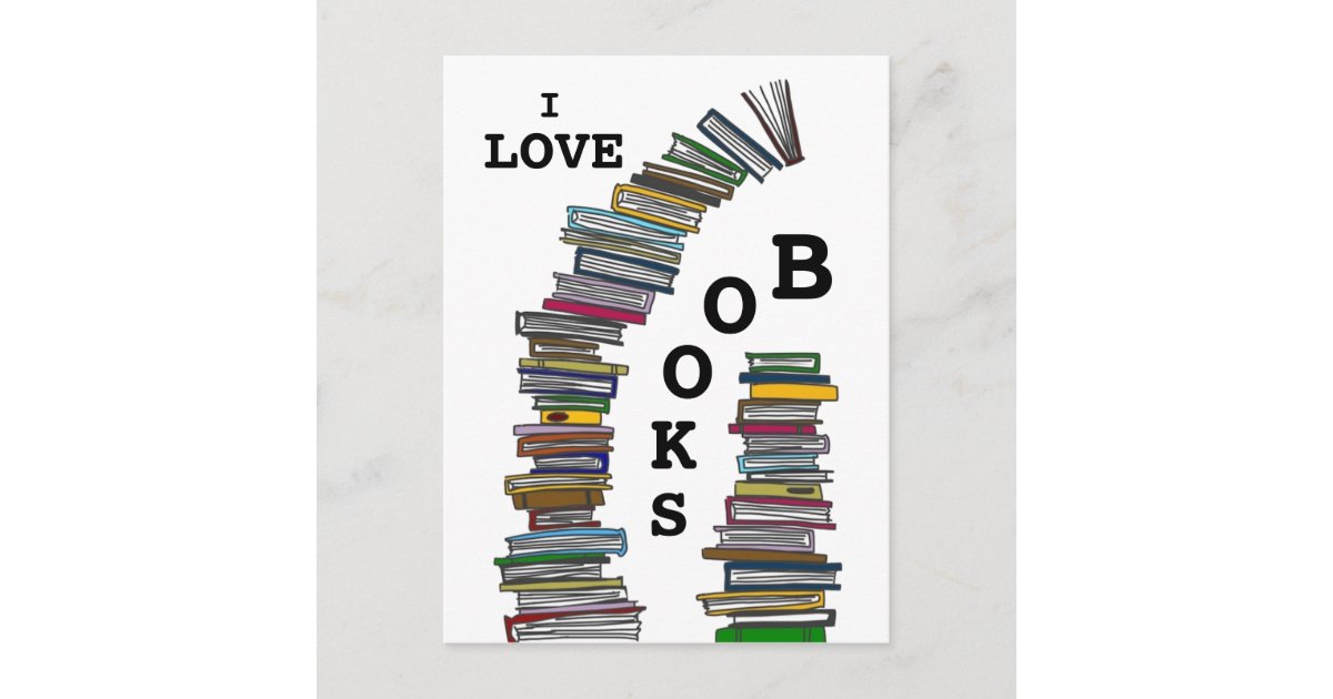 Book Stacks Postcard | Zazzle