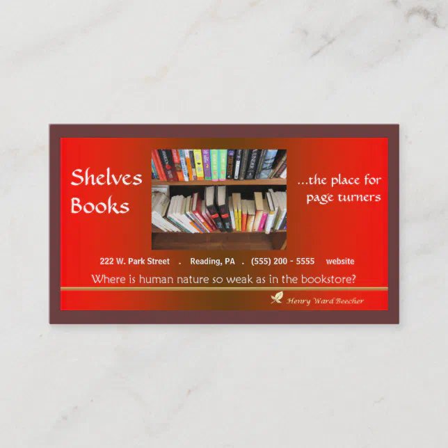 Book store Business Card | Zazzle