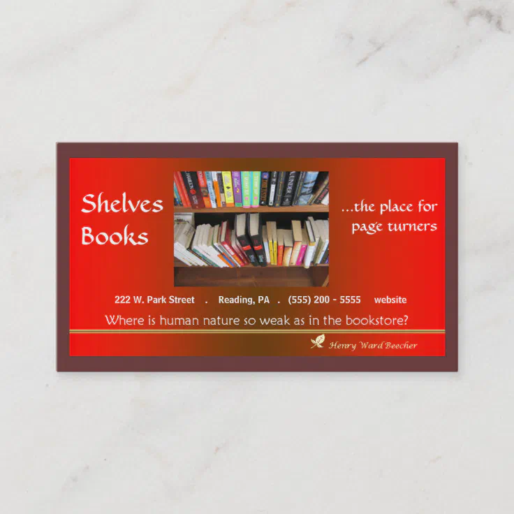 Book store Business Card | Zazzle
