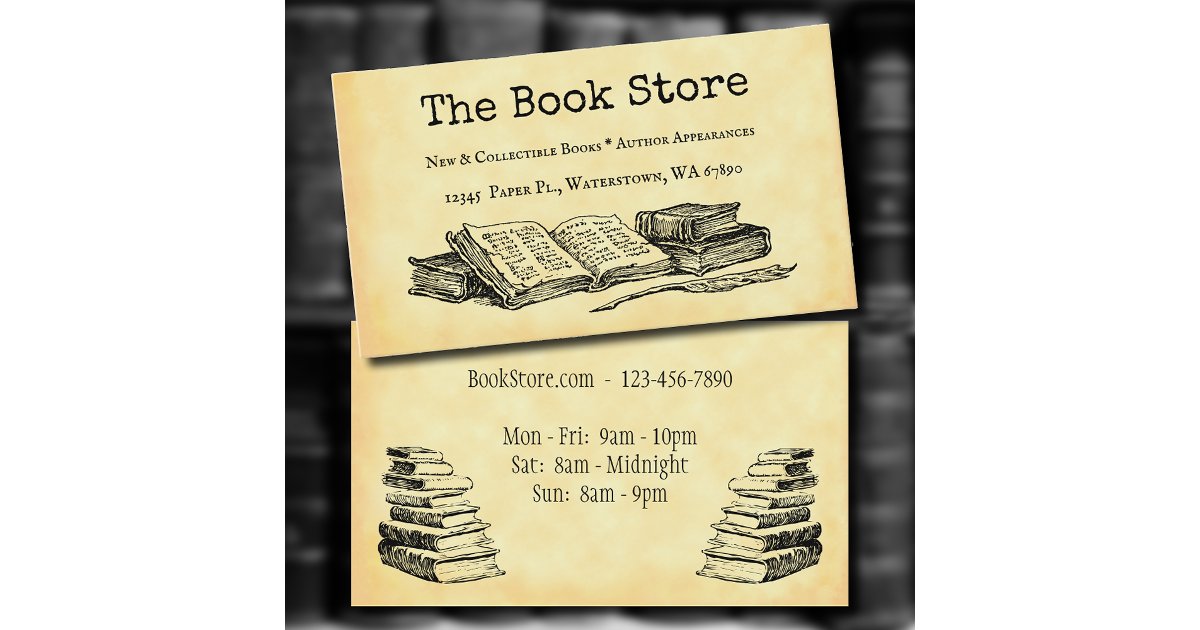 Book Store Custom Business Card | Zazzle