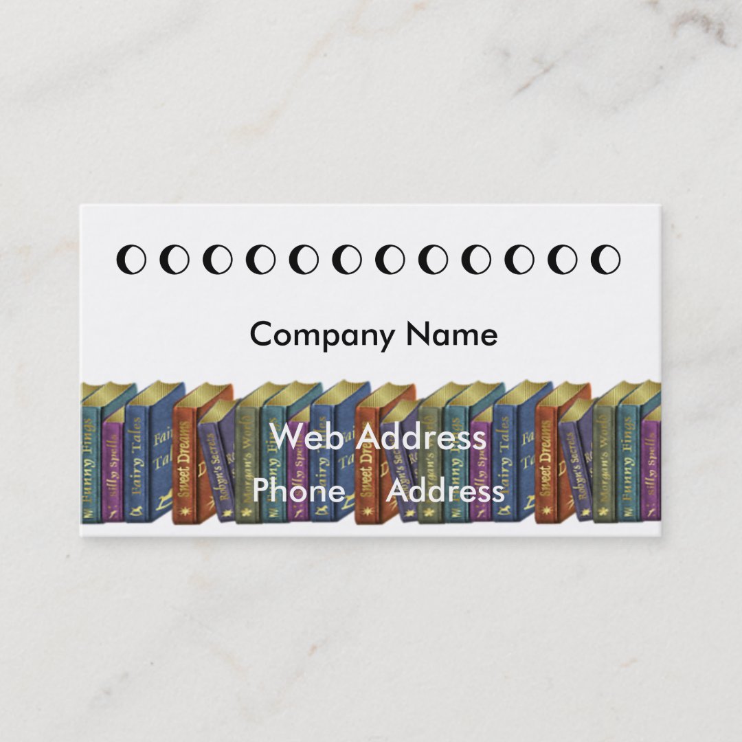 Book store Punch card Business Card | Zazzle