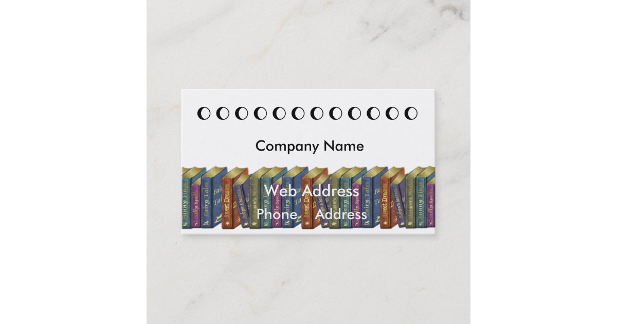 Book store Punch card Business Card | Zazzle