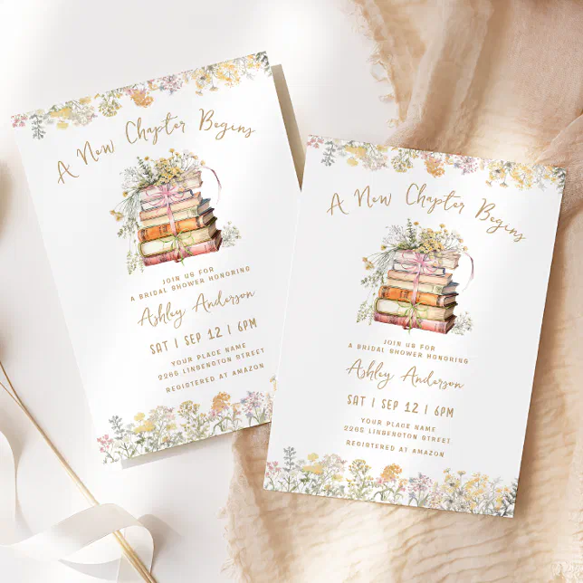 Book Theme Bridal Shower Invitation | Zazzle