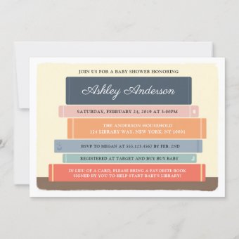 Book Theme Library Baby Shower Invitation | Zazzle