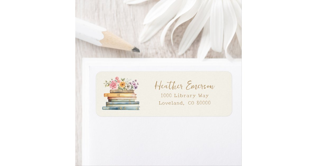 Book Theme Return Address Label | Zazzle