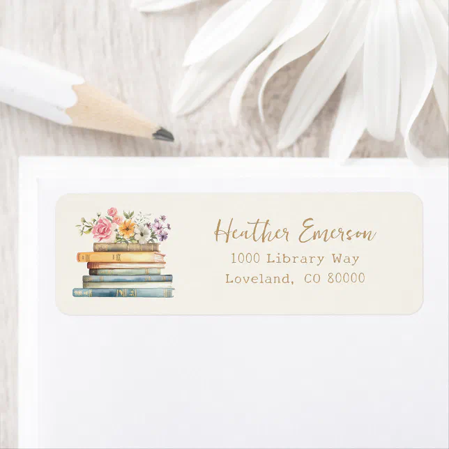 Book Theme Return Address Label | Zazzle
