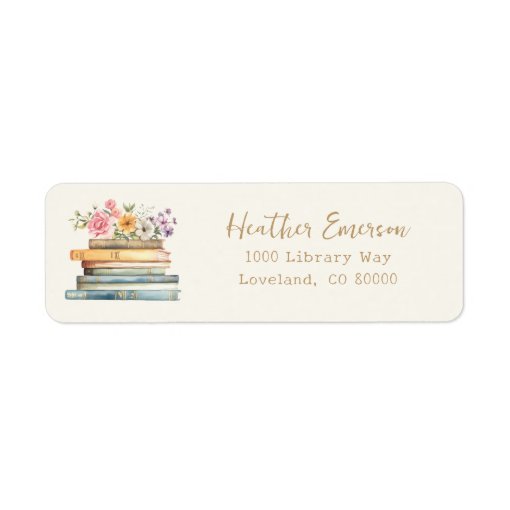 Book Theme Return Address Label | Zazzle