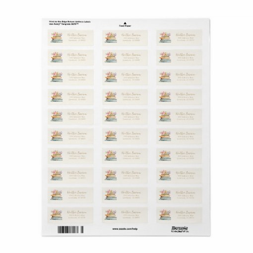 Book Theme Return Address Label | Zazzle