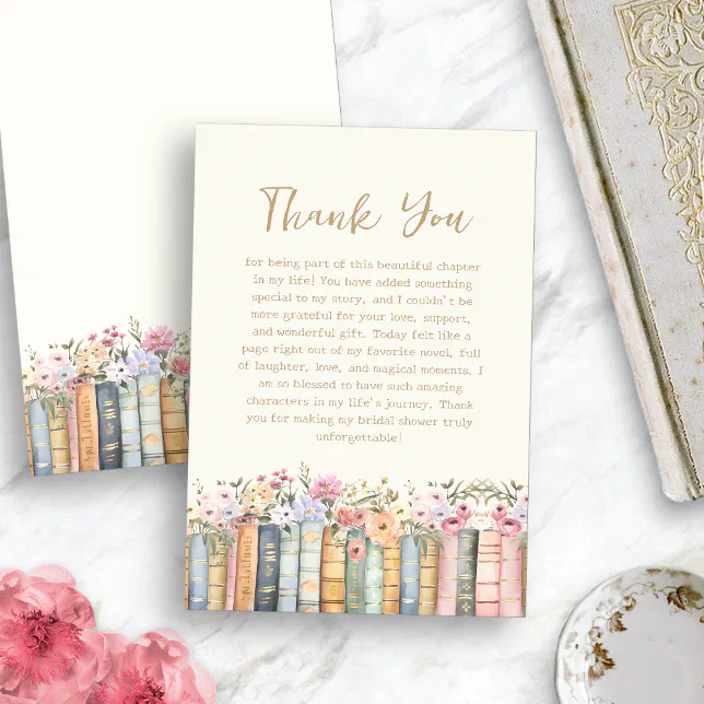 Book Theme Thank You Card | Zazzle
