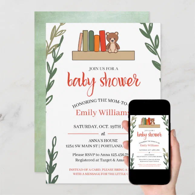 Book Themed Baby Shower Invitation | Zazzle