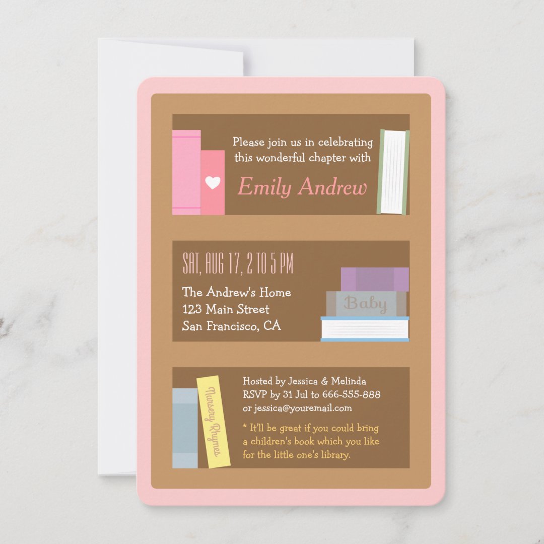Book Themed Baby Shower Invitations | Zazzle