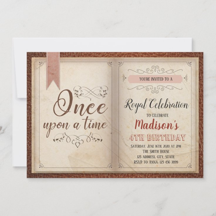 Book themed birthday party invitation | Zazzle