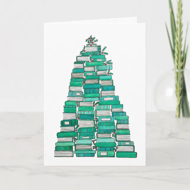 Book Tree Christmas Card | Zazzle