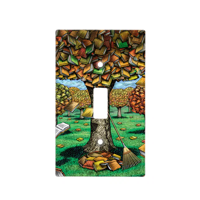 book tree light switch cover | Zazzle
