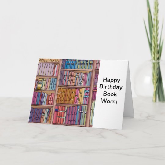 Book Worm Birthday Card | Zazzle.com