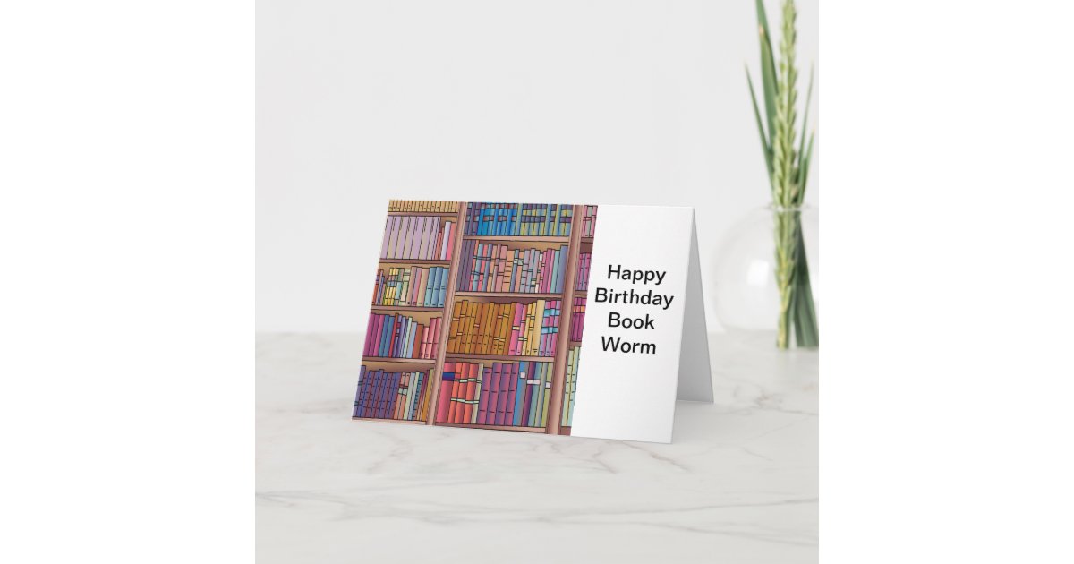 Book Worm Birthday Card | Zazzle