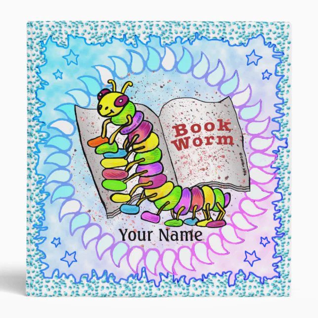 Book Worm Reading back to school reading binder | Zazzle