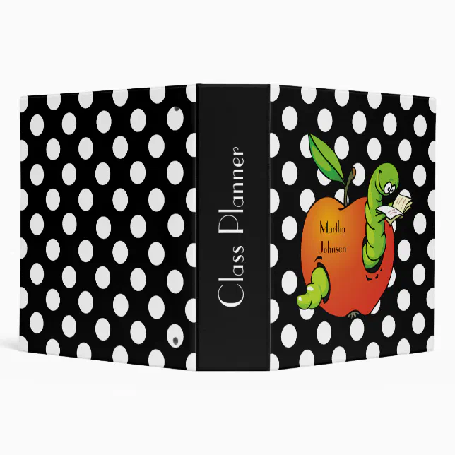 Book Worm Teacher's Class Planner 3 Ring Binder | Zazzle