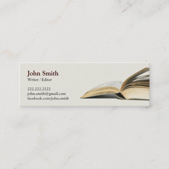Book Writer/Editor business card | Zazzle.com