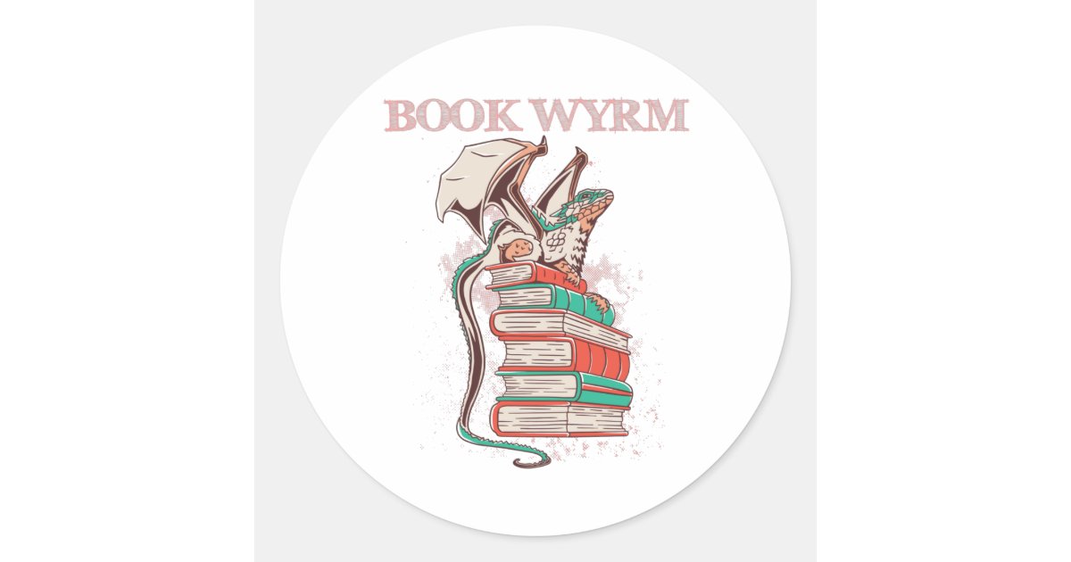Book Wyrm Classic Round Sticker | Zazzle