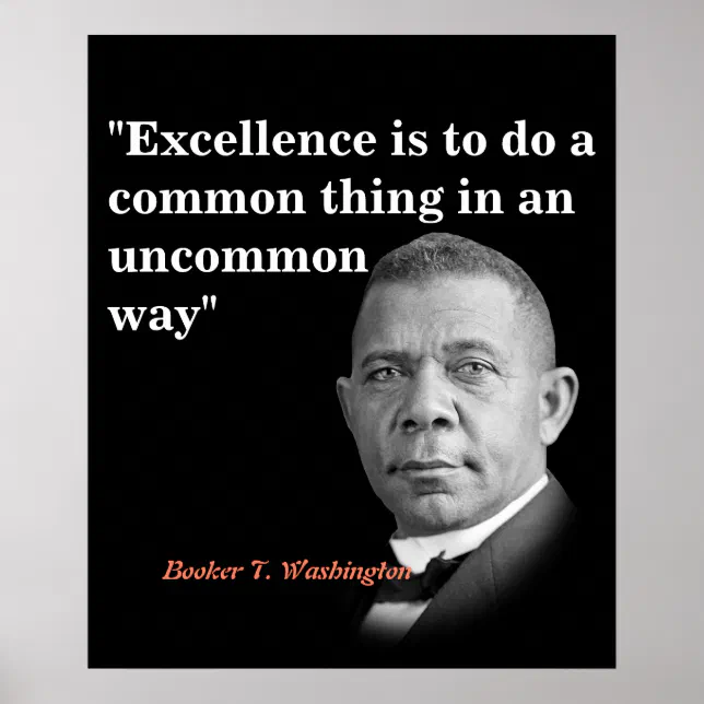 Booker T. Washington Quote On Excellence Poster | Zazzle