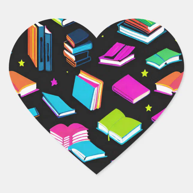 Booking It Colorful Heart Sticker | Zazzle