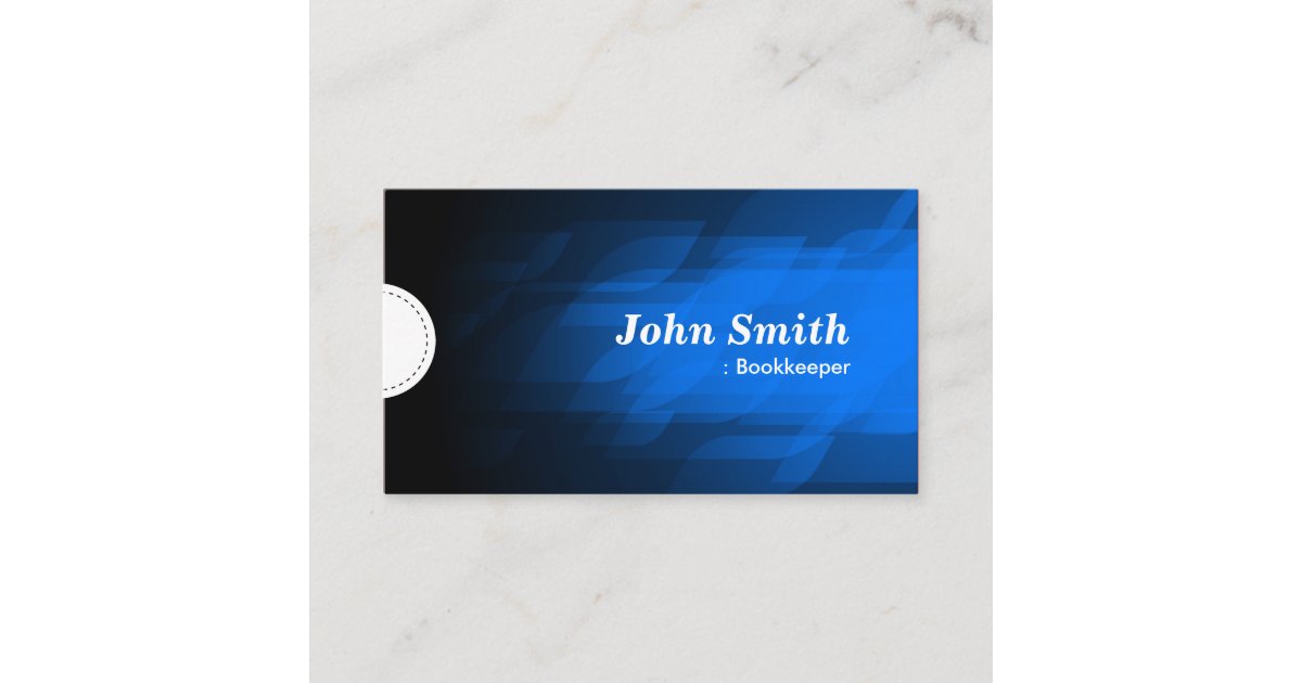 Bookkeeper - Modern Dark Blue Business Card | Zazzle