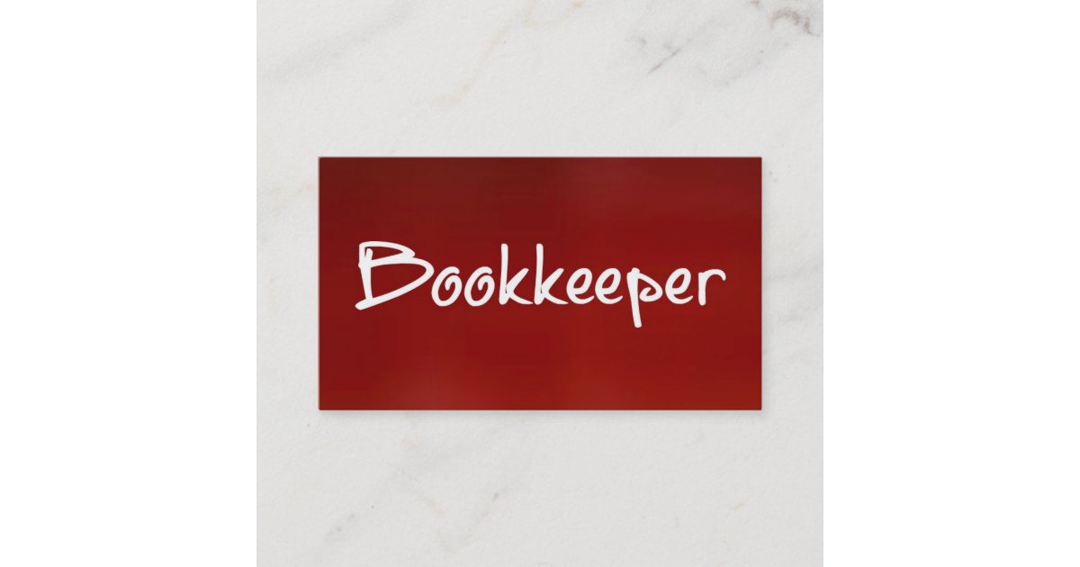Bookkeeper Red Business Card | Zazzle