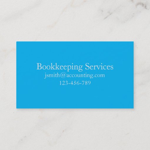 Bookkeeping accounting services business business card | Zazzle