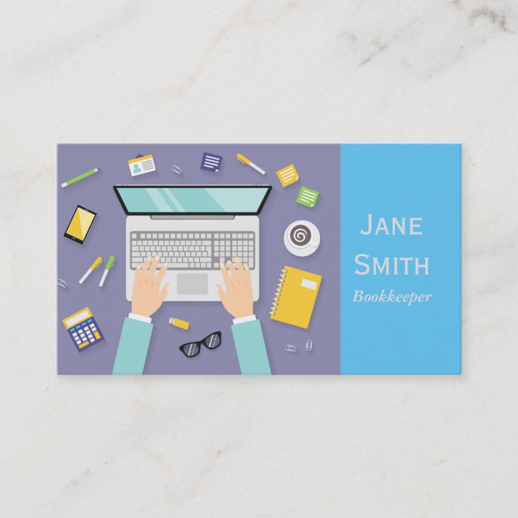 Bookkeeping accounting services business business card | Zazzle