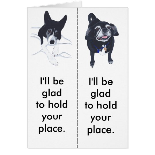 Bookmark Dog Lovers Pug Border Collie Cards | Zazzle.com