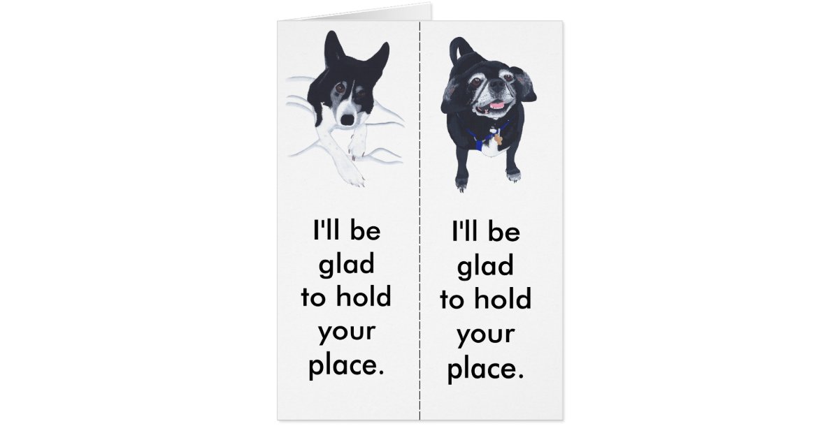 Bookmark Dog Lovers Pug Border Collie Cards | Zazzle