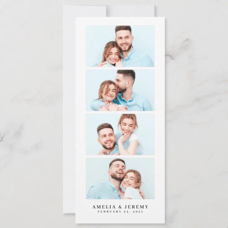 Bookmark Photo Booth l Fun Save The Date Wedding Invitation | Zazzle