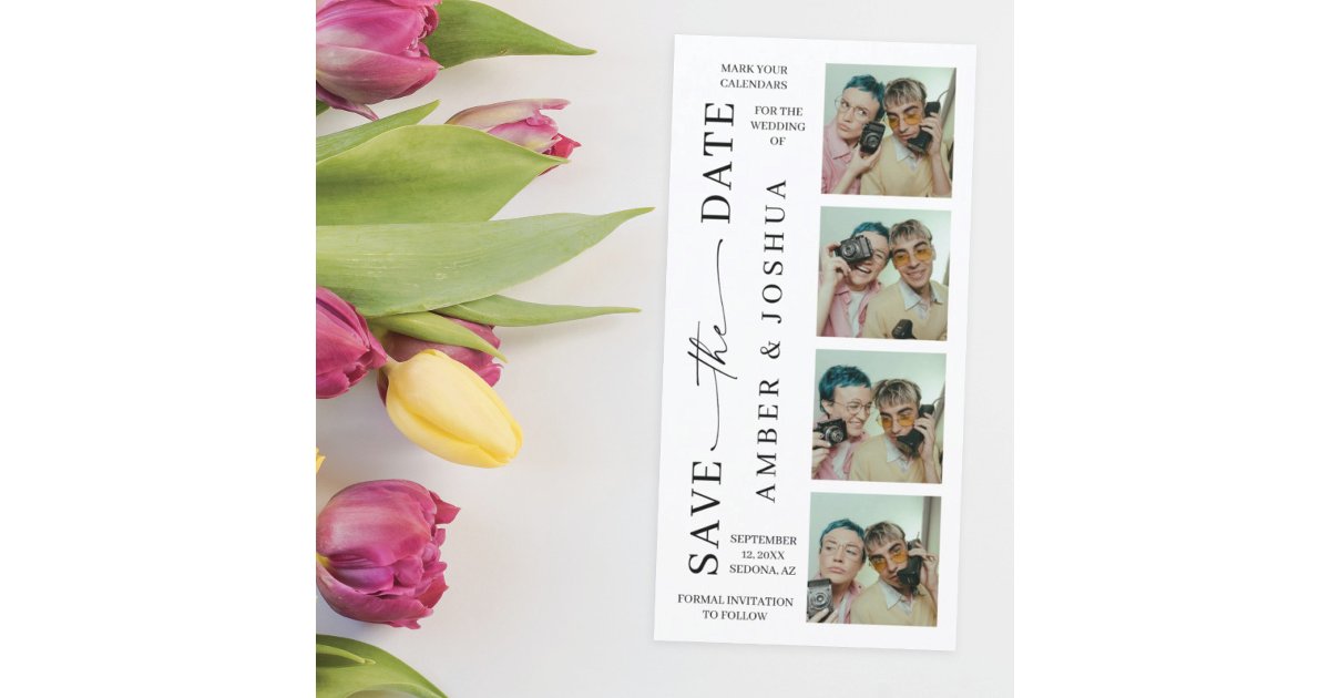 Bookmark Photo Booth Unique Save The Date | Zazzle