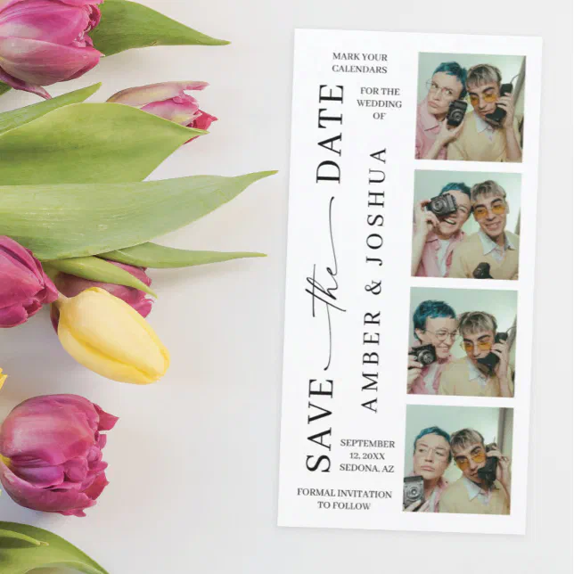 Bookmark Photo Booth Unique Save The Date | Zazzle