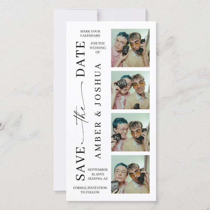 Bookmark Photo Booth Unique Save The Date | Zazzle