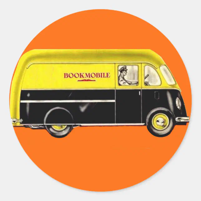 Bookmobile Classic Round Sticker | Zazzle
