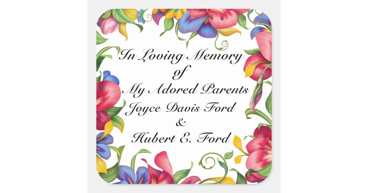 Bookplate, In Memoriam, Donation Square Sticker | Zazzle