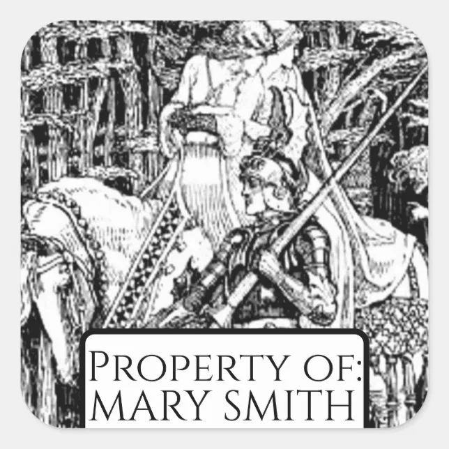Bookplate, Personalized, Victorian Reproduction Sq Square Sticker | Zazzle