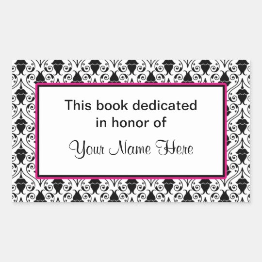 Personalized Cat and Books Bookplate Sticker | Zazzle.com