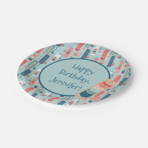 Books and Reading Bookmarks Illustrated Birthday Paper Plates | Zazzle