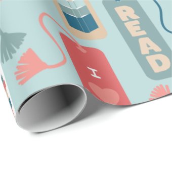 Books and Reading Themed Bookmarks Patterned Wrapping Paper | Zazzle