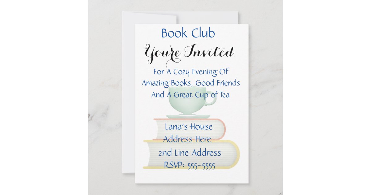 Books and Tea Book Club Invitation | Zazzle