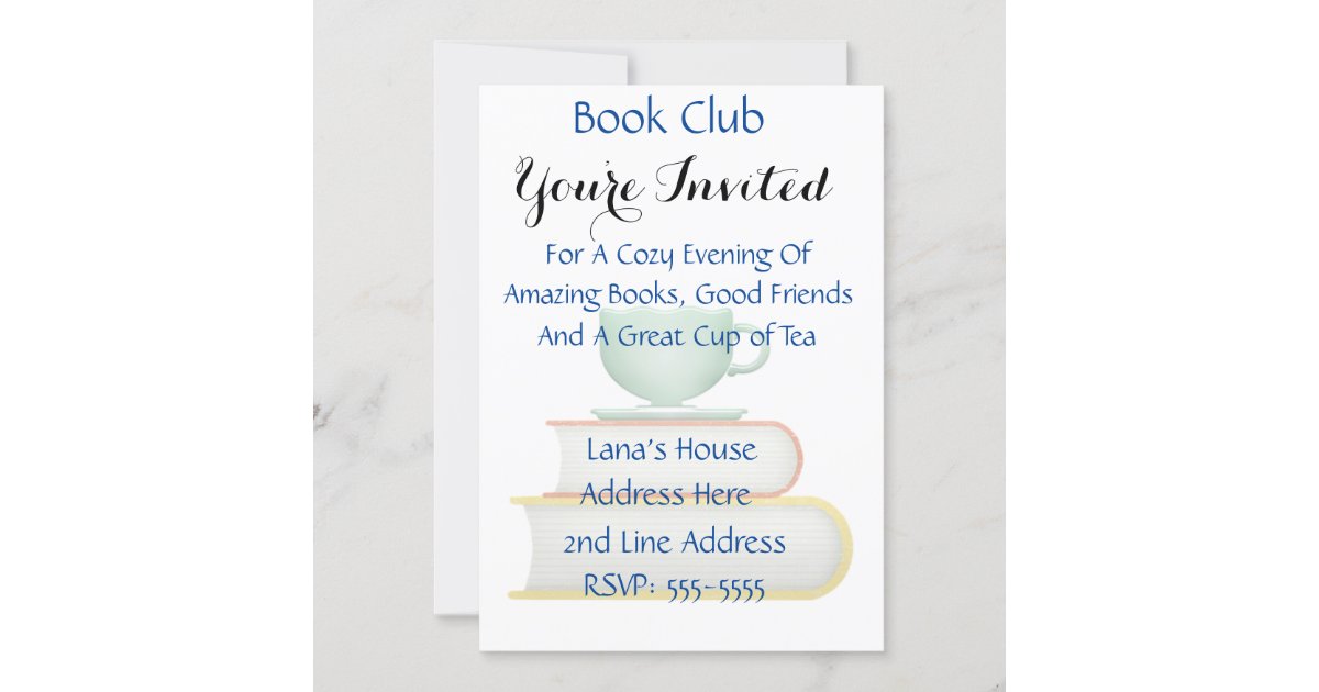Books and Tea Book Club Invitation | Zazzle