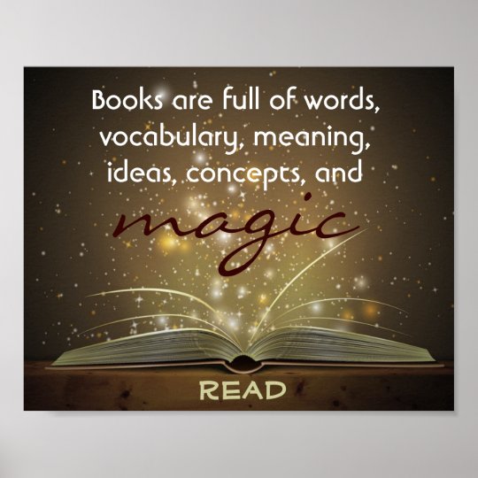 Books Are Magic Literacy Poster | Zazzle.com