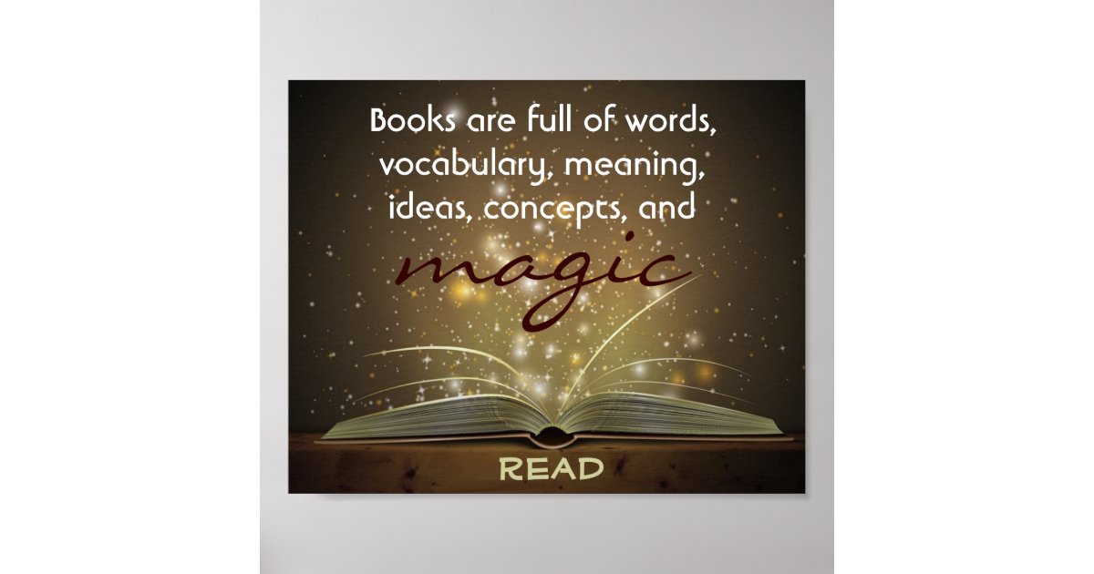 Books Are Magic Literacy Poster | Zazzle